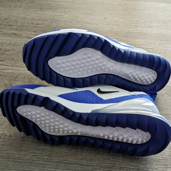 Nike | Shoes | Nike Air Max 27 Gold Mens Size 1 White Racer Blue | Poshmark